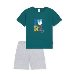 Schiesser Shorty ' Kids Nightwear ' Jungen Gr&ouml;&szlig;e 104 graumeliert / gr&uuml;n