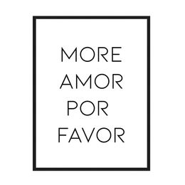 Liv Corday Bilder 'More Amor Por Favor' Herren Gr&ouml;&szlig;e 30x40 schwarz / wei&szlig;