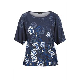 GOLDNER Bluse Damen Gr&ouml;&szlig;e M/L marine / t&uuml;rkis / wei&szlig;