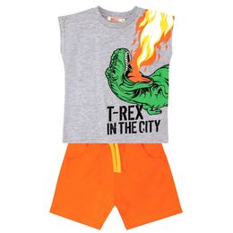 Denokids Set 'T-Rex Flame' Jungen Gr&ouml;&szlig;e 128 grau