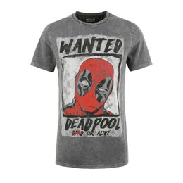 Recovered T-Shirt 'Deadpool Wanted Poster' Herren Gr&ouml;&szlig;e M grau