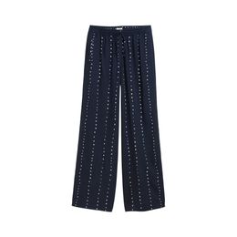 Tom Tailor Bundfaltenhose 'Palazzo' Damen Gr&ouml;&szlig;e 40 dunkelblau / wei&szlig;