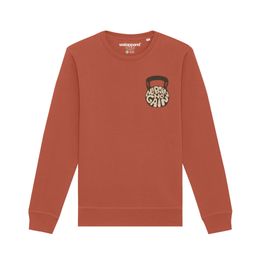 Watapparel Sweatshirt 'No Pain, no Gain 01' Herren Gr&ouml;&szlig;e M beige / hellbraun / orange