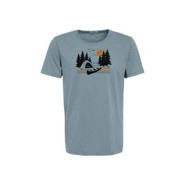 Greenbomb T-Shirt 'Nature Canoe Tent' Herren Gr&ouml;&szlig;e XL blaumeliert / orange / schwarz
