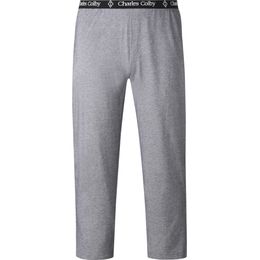 CHARLES COLBY Pyjamahose 'LORD THYRONE' Herren Gr&ouml;&szlig;e XL graumeliert / schwarz / wei&szlig;
