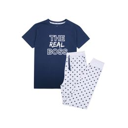 Threadboys Schlafanzug Jungen Gr&ouml;&szlig;e 158 navy / hellgrau / wei&szlig;