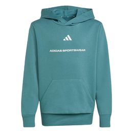 adidas Sportswear Sportsweatshirt 'Slogan' Jungen Gr&ouml;&szlig;e 176 petrol / wei&szlig;