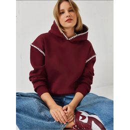 Bianco Lucci Sweatshirt Damen Gr&ouml;&szlig;e M burgunder / wei&szlig;