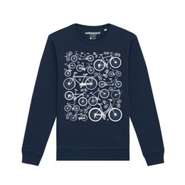 Watapparel Sweatshirt ' Fahrr&auml;der ' Herren Gr&ouml;&szlig;e XL navy / wei&szlig;meliert