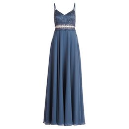 Vera Mont Abendkleid mit Spitze Damen Gr&ouml;&szlig;e 34 blau Winterkleid