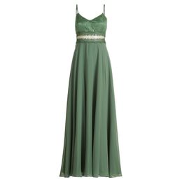 Vera Mont Abendkleid mit Spitze Damen Gr&ouml;&szlig;e 36 gr&uuml;n Winterkleid