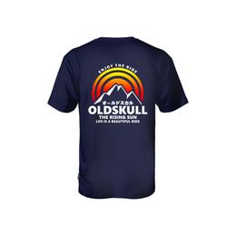 Oldskull T-Shirt Retro Rising Sun Logo Graphic Herren Gr&ouml;&szlig;e XXL blau