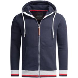 Alessandro Salvarini Sweatjacke Herren Gr&ouml;&szlig;e L navy / graumeliert / rot
