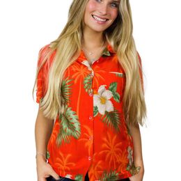 King Kameha Bluse 'Small Flower' Damen Gr&ouml;&szlig;e S orange