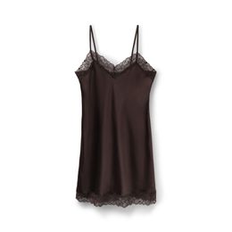 Intimissimi Silk Slip with Lace Damen Gr&ouml;&szlig;e 34 dunkelbraun