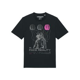 Watapparel T-Shirt 'Fake Reality' Herren Gr&ouml;&szlig;e 5XL grau / pink / schwarz