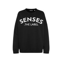 Senses.the Label Sweatshirt 'Smi:lla' Damen Gr&ouml;&szlig;e XL schwarz / wei&szlig;