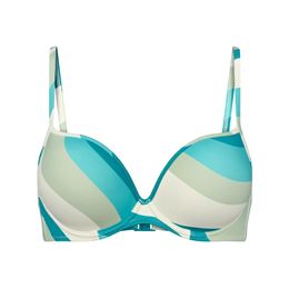 Triumph B&uuml;gel-Bikini-Top ' Summer Mix & Match ' Damen Gr&ouml;&szlig;e 75 blau / t&uuml;rkis / wei&szlig;