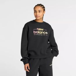 New Balance Sweatshirt Damen Gr&ouml;&szlig;e M gelb / rosa / schwarz
