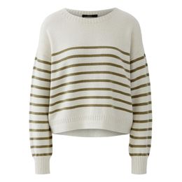 Oui Pullover Damen Gr&ouml;&szlig;e L oliv / wollwei&szlig;