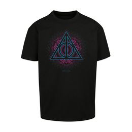F4NT4STIC T-Shirt 'Harry Potter Neon Deathly' Herren Gr&ouml;&szlig;e L cyanblau / lila / schwarz