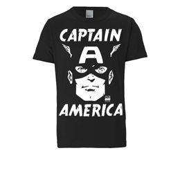 logoshirt T-Shirt 'Marvel Comics - Captain America' Damen Gr&ouml;&szlig;e XXXL schwarz