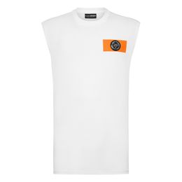Plein Sport Top Herren Gr&ouml;&szlig;e L orange / schwarz / wei&szlig;
