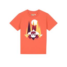 Watabout.kids T-Shirt 'Von B&auml;ren und Bergen' Jungen Gr&ouml;&szlig;e 134/146 kastanienbraun / gelb / orange / wei&szlig;