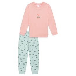 Schiesser Pyjama 'Nightwear' M&auml;dchen Gr&ouml;&szlig;e 104 hellblau / koralle