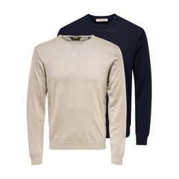 Only & Sons Only & Sons Pullover 'Wyler' Herren Gr&ouml;&szlig;e S beigemeliert / blaumeliert