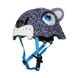Crazy Safety Fahrradhelm 'Leopard' Jungen Gr&ouml;&szlig;e 50/54 cyanblau / lila / schwarz / wei&szlig;