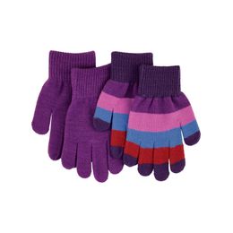 Villervalla Handschuhe Jungen Gr&ouml;&szlig;e XXS/S blau / lila / hellpink / rot
