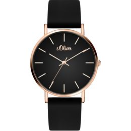 s.Oliver Analoguhr Damen Gr&ouml;&szlig;e One Size rosegold / schwarz