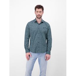 Lerros Langarmhemd mit trendigem Printmuster Herren Gr&ouml;&szlig;e XL navy