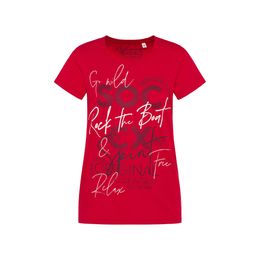 SOCCX Rundhalsshirt mit Logo Print Damen Gr&ouml;&szlig;e S rot