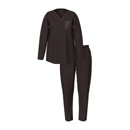 Ulla Popken Pyjama Damen Gr&ouml;&szlig;e XL/XXL dunkelbraun Winterkleid