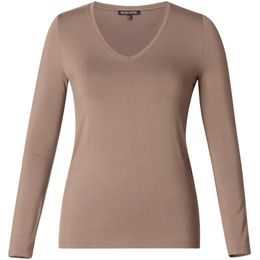Base Level Curvy Shirt Damen Gr&ouml;&szlig;e 4XL taupe