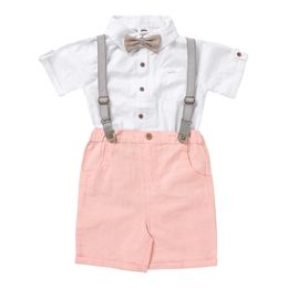 Little Gent Set 'Classic' Jungen Gr&ouml;&szlig;e 104/110 hellbraun / grau / rosa / wei&szlig;