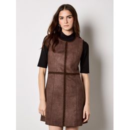Apricot Stitch Detail Suedette Mini Dress ' ' Damen Gr&ouml;&szlig;e 40 braun Winterkleid