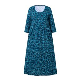 Ulla Popken Kleid Damen Gr&ouml;&szlig;e 66/68 neonblau / schwarz Winterkleid
