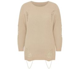 Shape Of You Pullover Damen Gr&ouml;&szlig;e 7XL beige