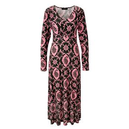 Aniston Selected Kleid Damen Gr&ouml;&szlig;e 46 pink / schwarz Winterkleid