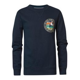 PETROL INDUSTRIES Sweatshirt 'Scoot' Jungen Gr&ouml;&szlig;e 164 navy / hellblau / hellgrau / orange