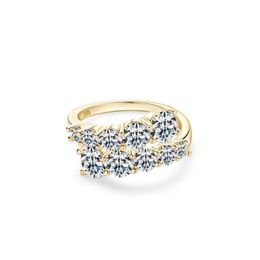 Rougemont Jewellery Ring 'Extravaganter Moissanit Eternity' Damen Gr&ouml;&szlig;e 44 gold