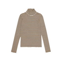 Bassigue Pullover Damen Gr&ouml;&szlig;e L dunkelbeige / wei&szlig;