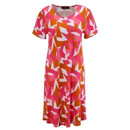 Aniston Selected Kleid Damen Gr&ouml;&szlig;e 44 neonorange / pink / himbeer / wei&szlig; Winterkleid