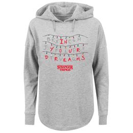 F4NT4STIC Sweatshirt 'Stranger Things In Your Dreams Netflix TV Series' Damen Gr&ouml;&szlig;e S grau / karminrot / schwarz