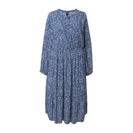Ulla Popken Kleid Damen Gr&ouml;&szlig;e 62/64 dunkelblau / wei&szlig; Winterkleid