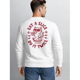 Neverless Sweatshirt 'Eat a Slice' Herren Gr&ouml;&szlig;e 4XL wei&szlig;