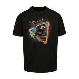 F4NT4STIC Shirt 'Marvel Guardians of the Galaxy Neon Rocket' Herren Gr&ouml;&szlig;e 5XL mischfarben / schwarz